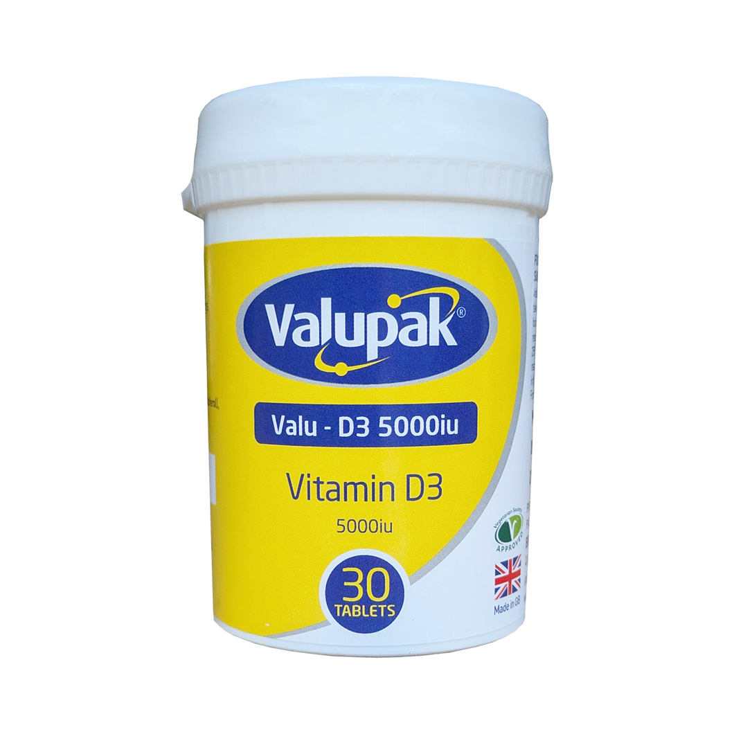 Valupak Vitamin D3 5000iu Tablets 30's – David Hart Santo Trade
